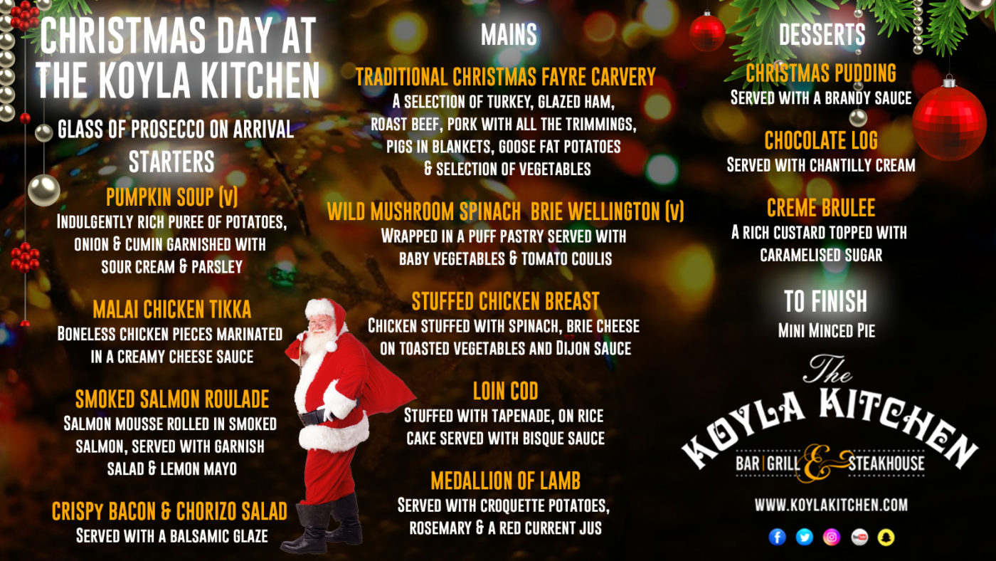 Our Delicious Christmas Day Menu at The Koyla Kitchen! Call or Book ...