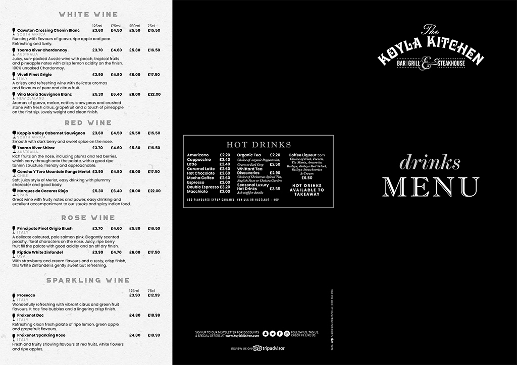 Drinks Menu – The Koyla Kitchen
