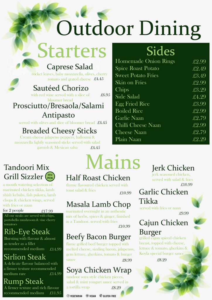 Outdoor Menu – Koyla Kitchen