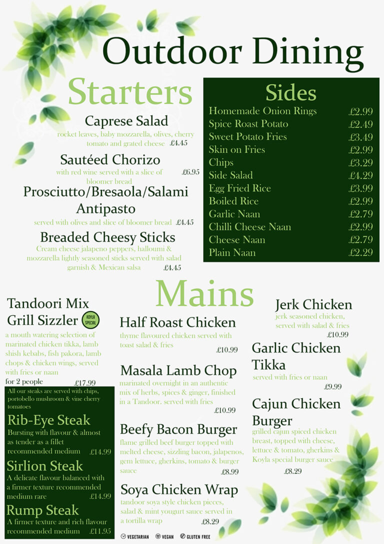 Outdoor Menu – Koyla Kitchen