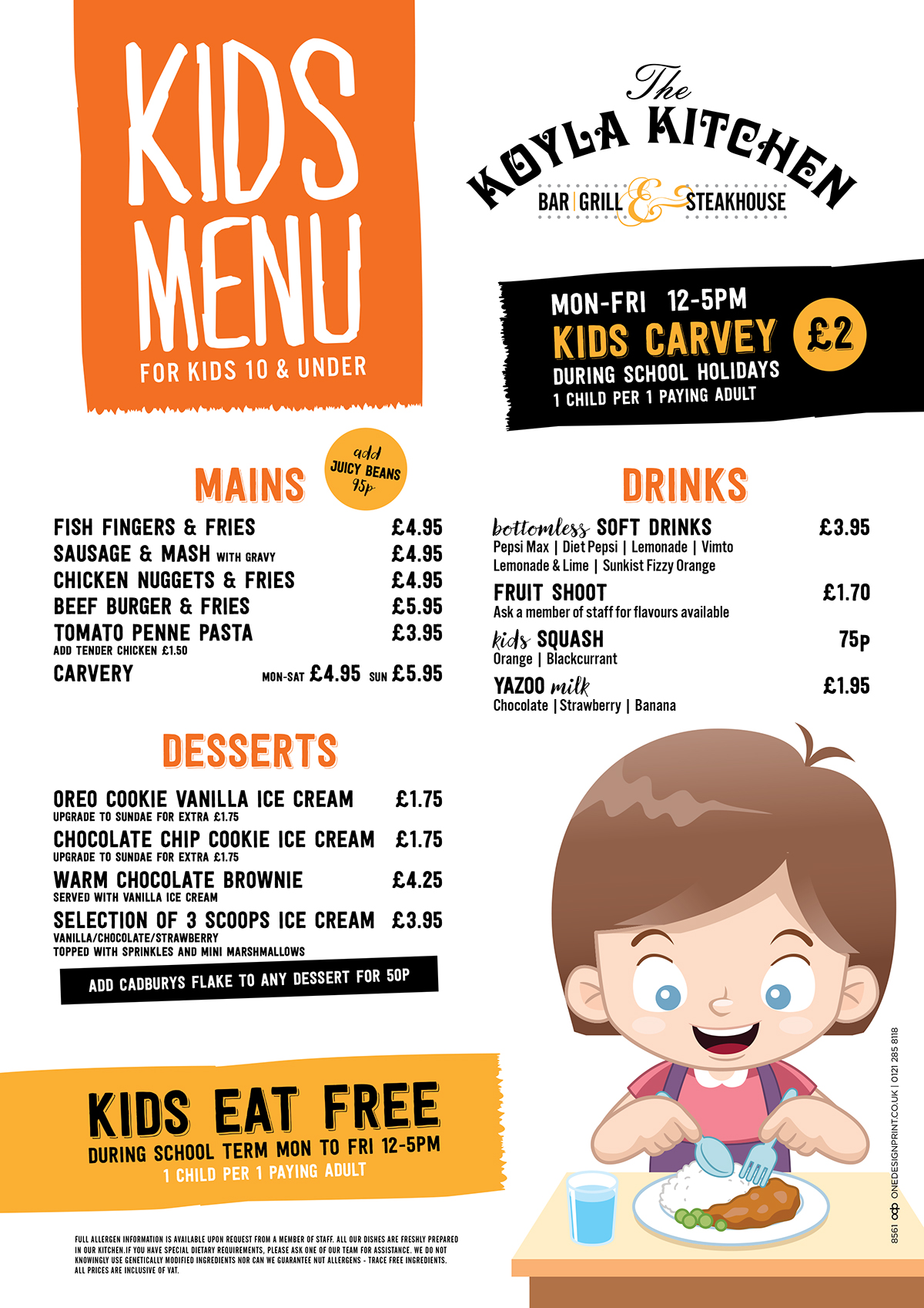 Kids Menu – The Koyla Kitchen