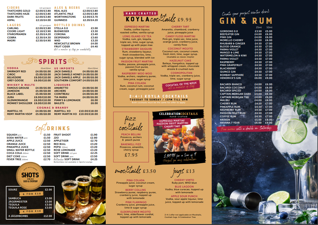 Drinks Menu – The Koyla Kitchen