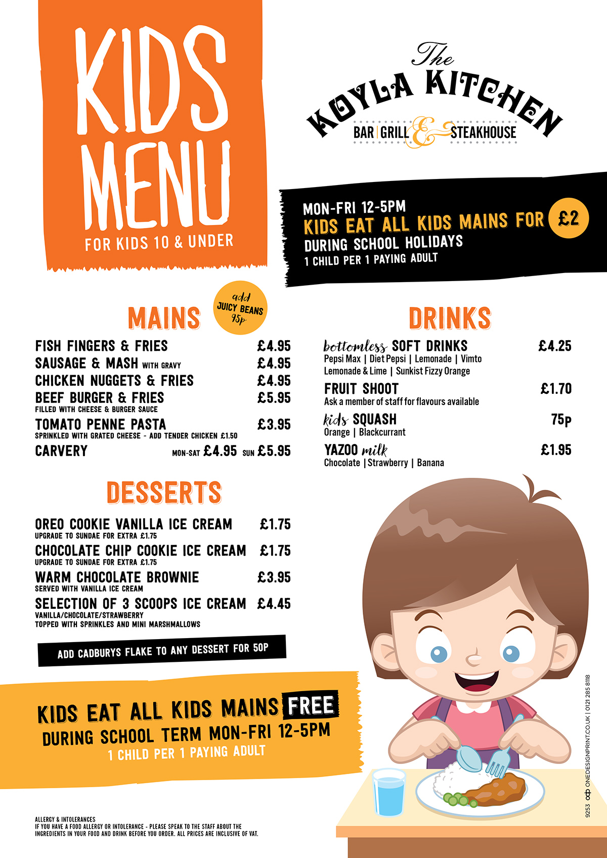 Kids Menu – Koyla Kitchen